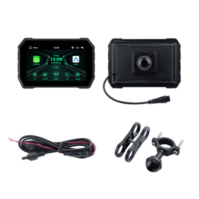 Motorcycle GPS Navigation Waterproof with Carplay Android Auto Mrirro ...