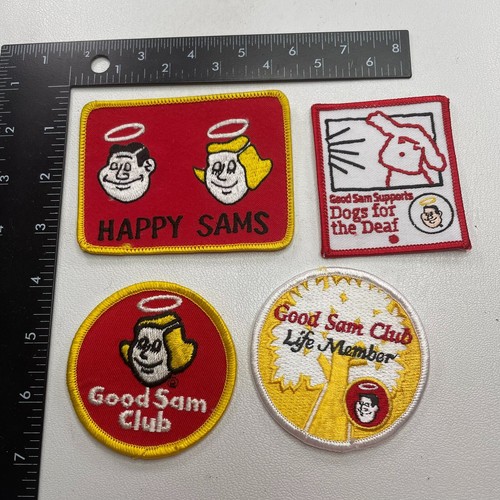 Vtg LOT OF 4 GOOD SAM CLUB / HAPPY SAMS RELATED Patches Inc. Dogs For ...