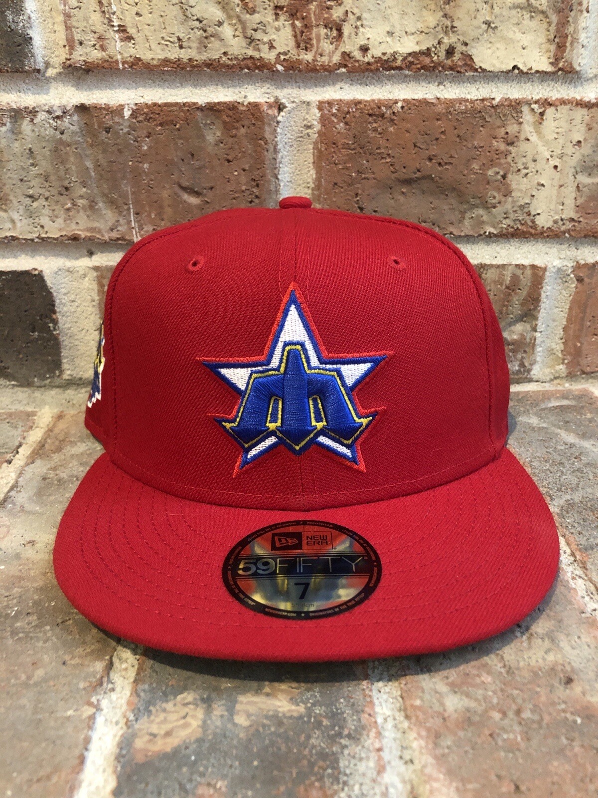 New Era 7 Seattle Mariners 50th All Star Game Patch 80s Red Fitted Hat ...