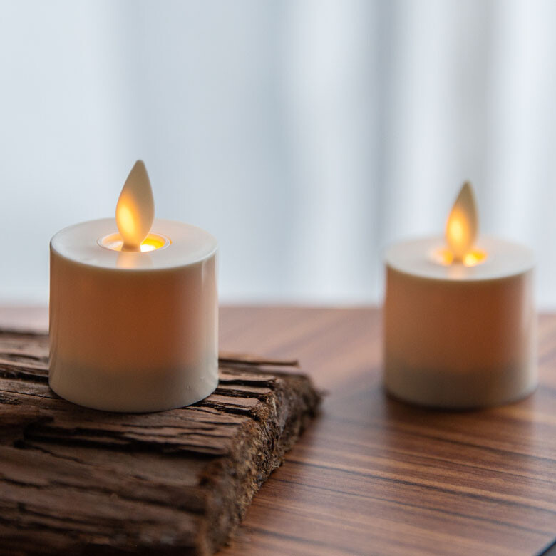 Luminara Flameless Moving Flame Tealight Candles Ivory Remote Tea Light ...