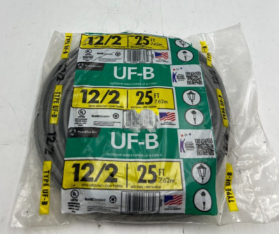 Southwire 12/2 Outdoor Copper Wire With Ground 600V 25 Feet UF-B | eBay