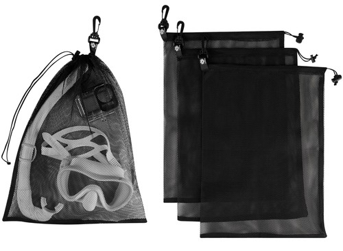 Mesh Drawstring Bag With Clip and Toggle Closure - For Camping, Outdoor ...