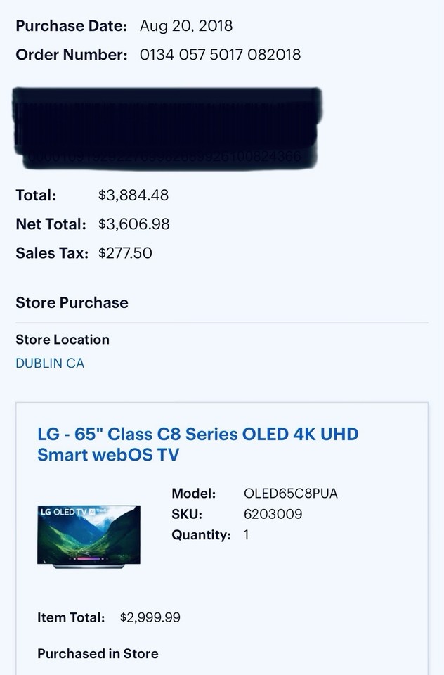 LG OLED 65” C8 4K UHD TV - OLED65C8PUA - With Original Stand And Remote ...