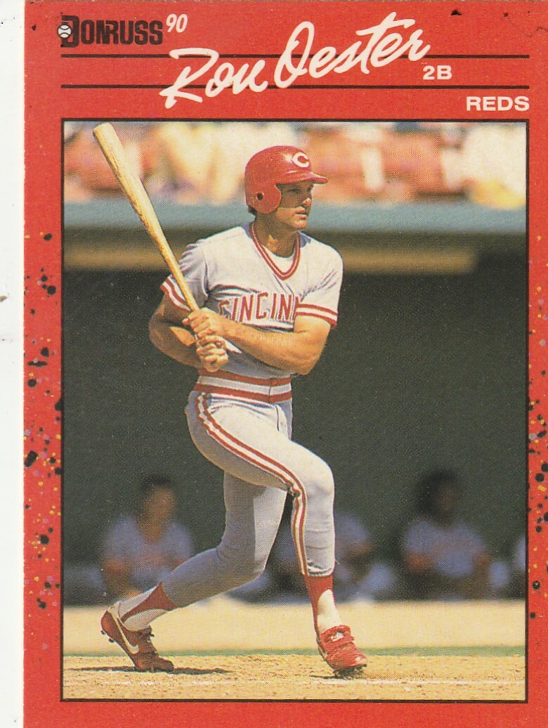 FREE SHIPPING-MINT-1990 Donruss Ron Oester #317 REDS PLUS BONUS CARDS ...