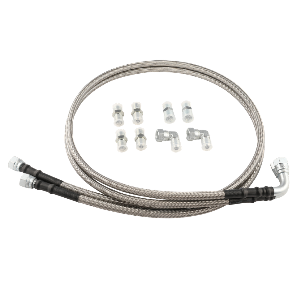 SS Braided Transmission Cooler Hose lines Fittings TH350 700R4 TH400 52 ...