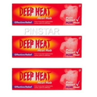 Deep heat cream pain relief large tubes 3x100G aches and stiffness Exp ...