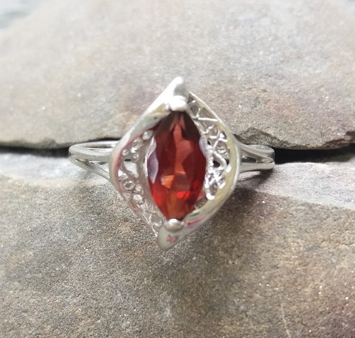 Vintage RJ Marquis Garnet Sterling Silver 925 Ring Size 7 | eBay