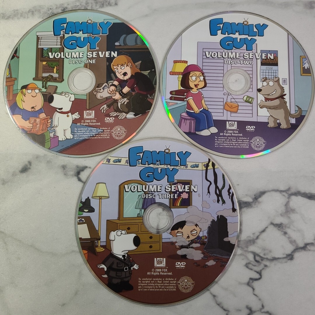 Family Guy, Volume Seven - 3 DVD DISCS ONLY - VERY GOOD - 3 Disc Set ...
