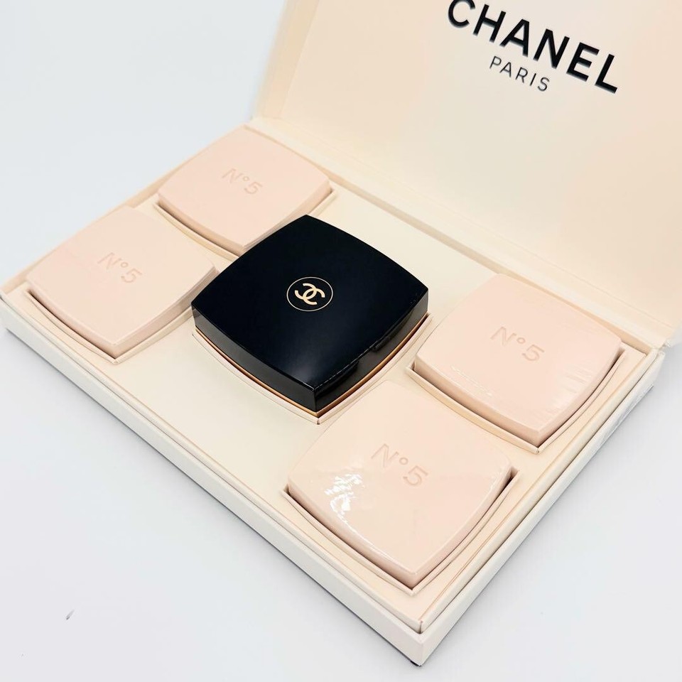 NEW SEALED!! CHANEL No 5 Perfumed Soaps 75 g x5 + Soap Case Set N°5 No ...