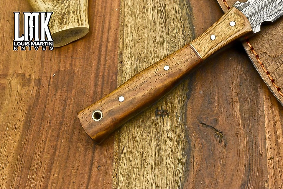 LMK Custom Forged Full Tang Hunting Knife Twist Damascus Walnut Wood ...