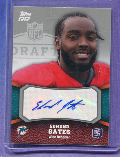 EDMOND GATES MIAMI DOLPHINS ABILENE CHRISTIAN 2011 TOPPS RR AUTOGRAPH ...