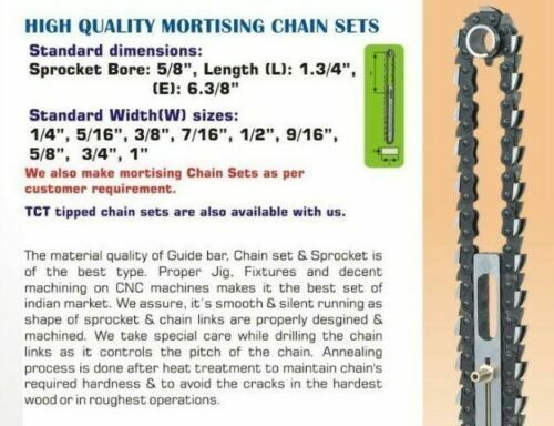 WUDMAX MORTISER CHAIN SET & SPROCKET WIDTH 1/2" (12.5mm), LENGTH 1.3/4 ...
