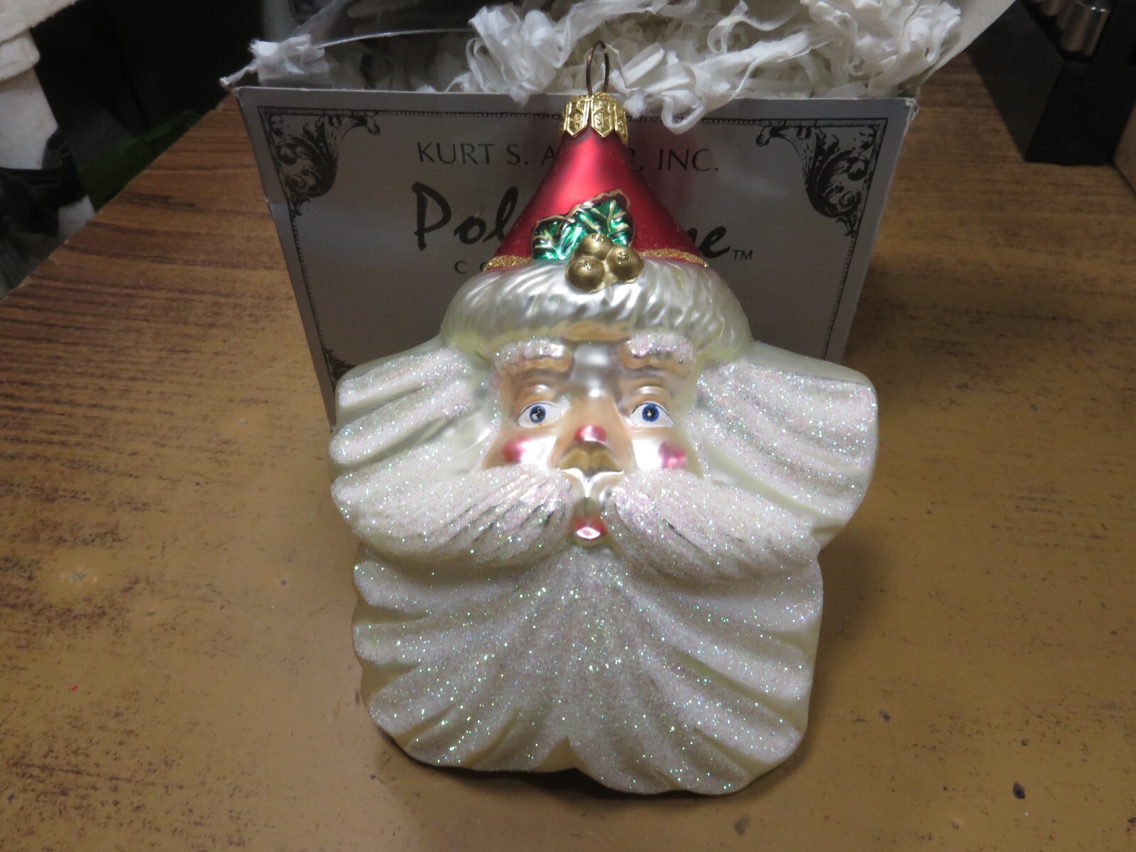 Kurt Adler Blown Glass Star Santa Ornament Large Christmas Polonaise W ...