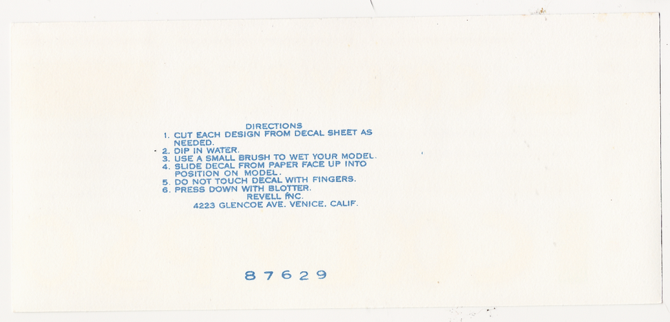 Revell Vintage Decal Sheet H-576 1:72 Cousteau Calypso PBY Catalina ...