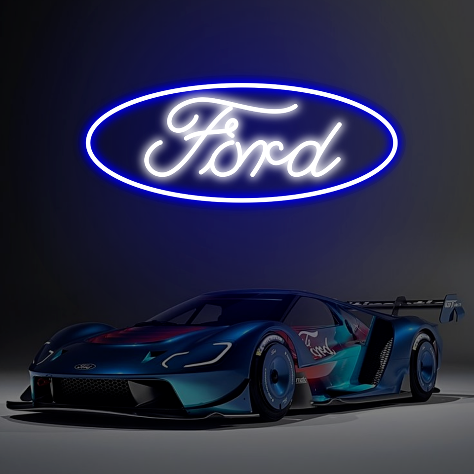 ford car logo Neon Light Sign 20"x10" Lamap Beer Man Cave Decor | eBay