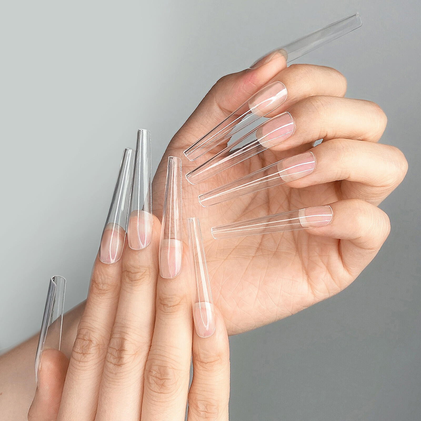 504Pcs Extra Long False Nail Tips Ballerina Full Cover C Curve Shape ...