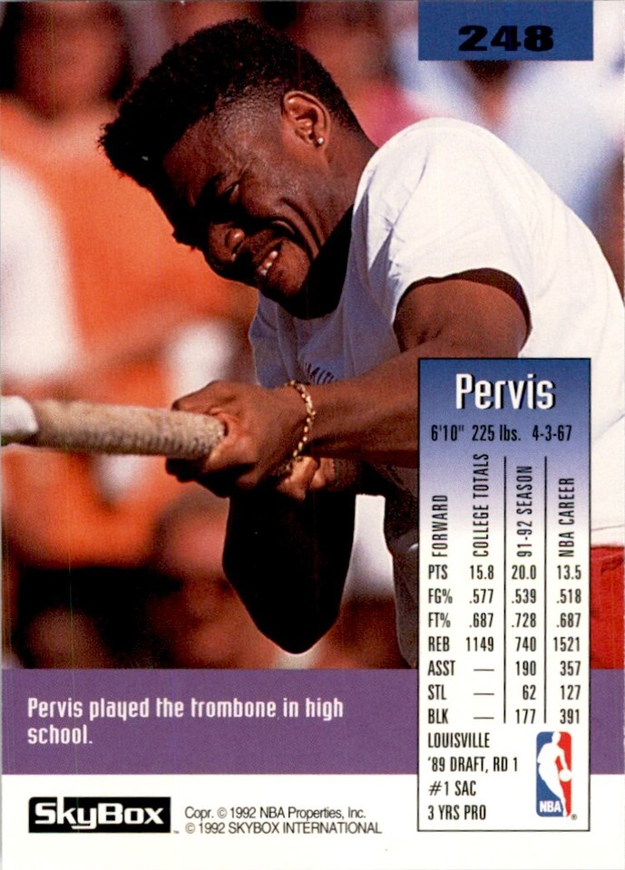 1992-93 SkyBox Pervis Ellison Washington Bullets #248 | eBay