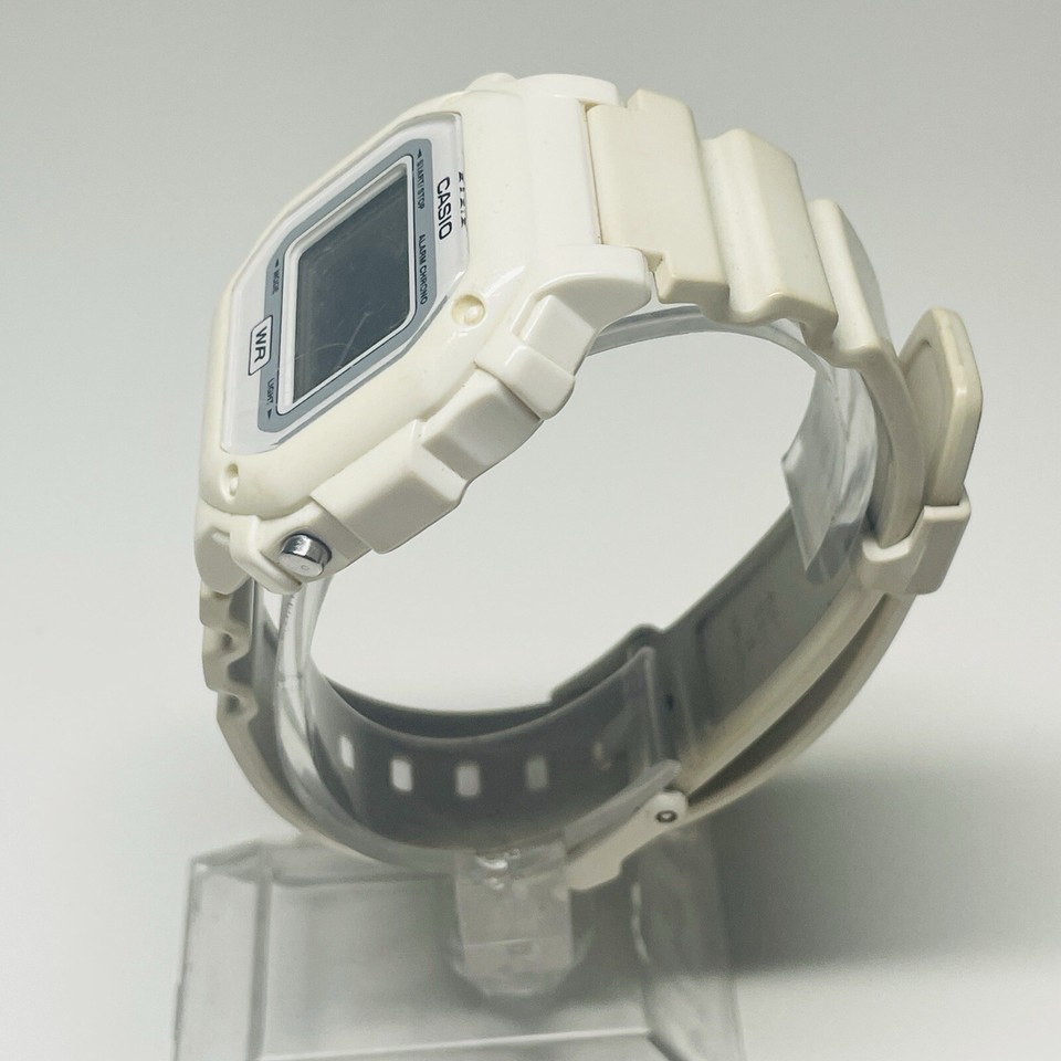 Casio Watch Men 42mm White Water Resistant Alarm Digital New Battery ...