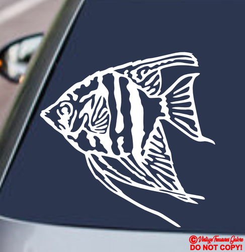 ANGELFISH Vinyl Decal Sticker Car Window Wall Bumper FISH Pterophyllum ...