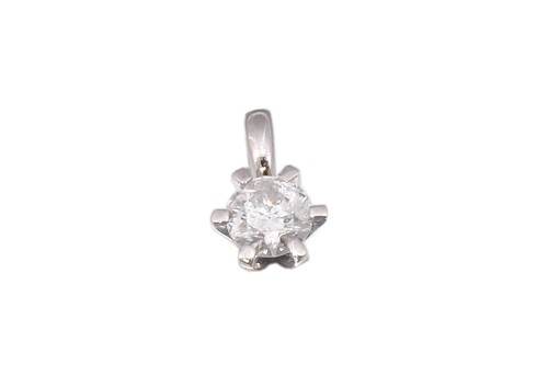 Pendentif Solitaire Brillant 0.15 CARAT W/P2 Or Blanc 585 14KT Monture ...