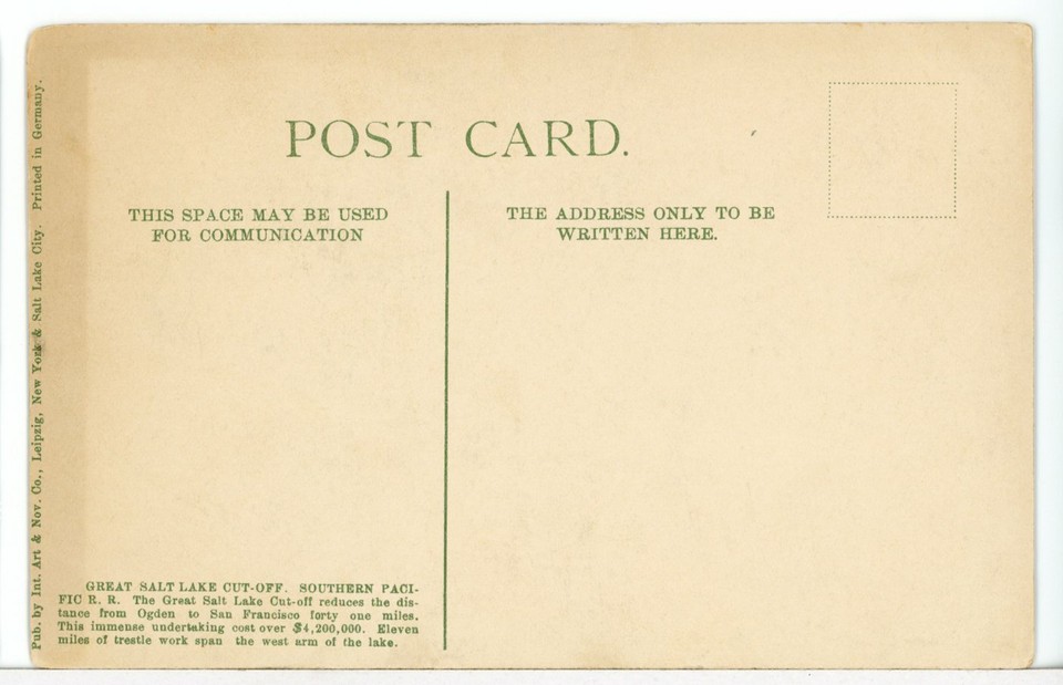 Southern Pacific's The Great Salt Lake (Lucin) Cut-Off, Utah 1907-15 ...