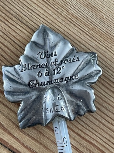 Vintage Silver Vine Leaf Topped French SILEA Wine Thermometer | eBay
