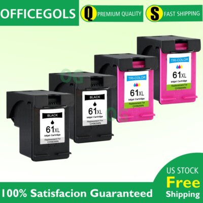 4PK 61 XL Ink Cartridge Combo Set For HP Envy 4500 4505 5530 5535 5539 ...