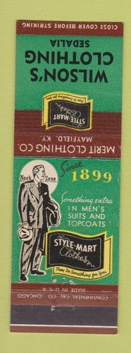 Matchbook Cover - Style Mart Men's Clothes Wilsons Sedalia MO? | eBay