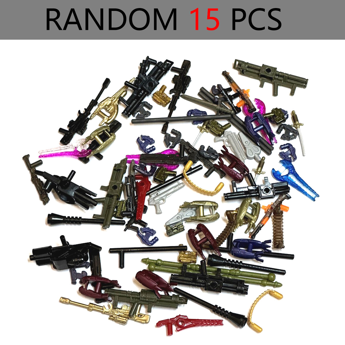 Random 15 Toy Guns Accessory For Mega Bloks Construx Halo Call of duty ...