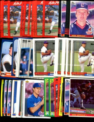 MIKE JEFFCOAT BULK LOT OF 100 BASEBALL CARDS RANGERS GIANTS INDIANS ...