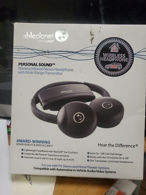 Able Planet - Personal Sound Wireless On-Ear Headphones - Black | eBay