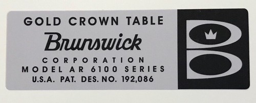 Brunswick Gold Crown 1 Reproduction Decal | eBay