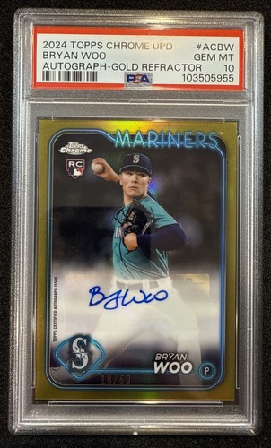 2024 Topps Chrome Update Series - Autographs Bryan Woo #AC-BW Gold ...