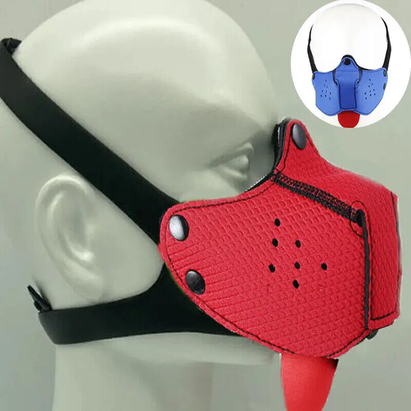 Party Masks Pup Puppy Play Hood Mask Latex Rubber Role Play Cosplay ...