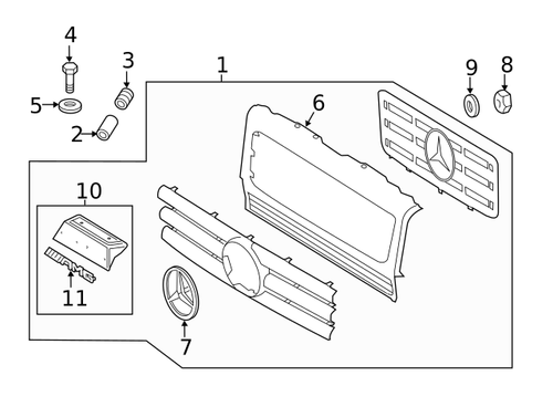 Mercedes Benz G 63 AMG G 65 AMG 2013-2018 Grille Assembly OE ...