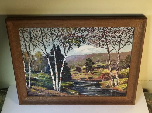 Original oil on board artist Arthur Walls vintage/ antique Western ...