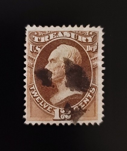 1873 12c Official Department of Treasury Stamp, Brown Scott O78 Used ...