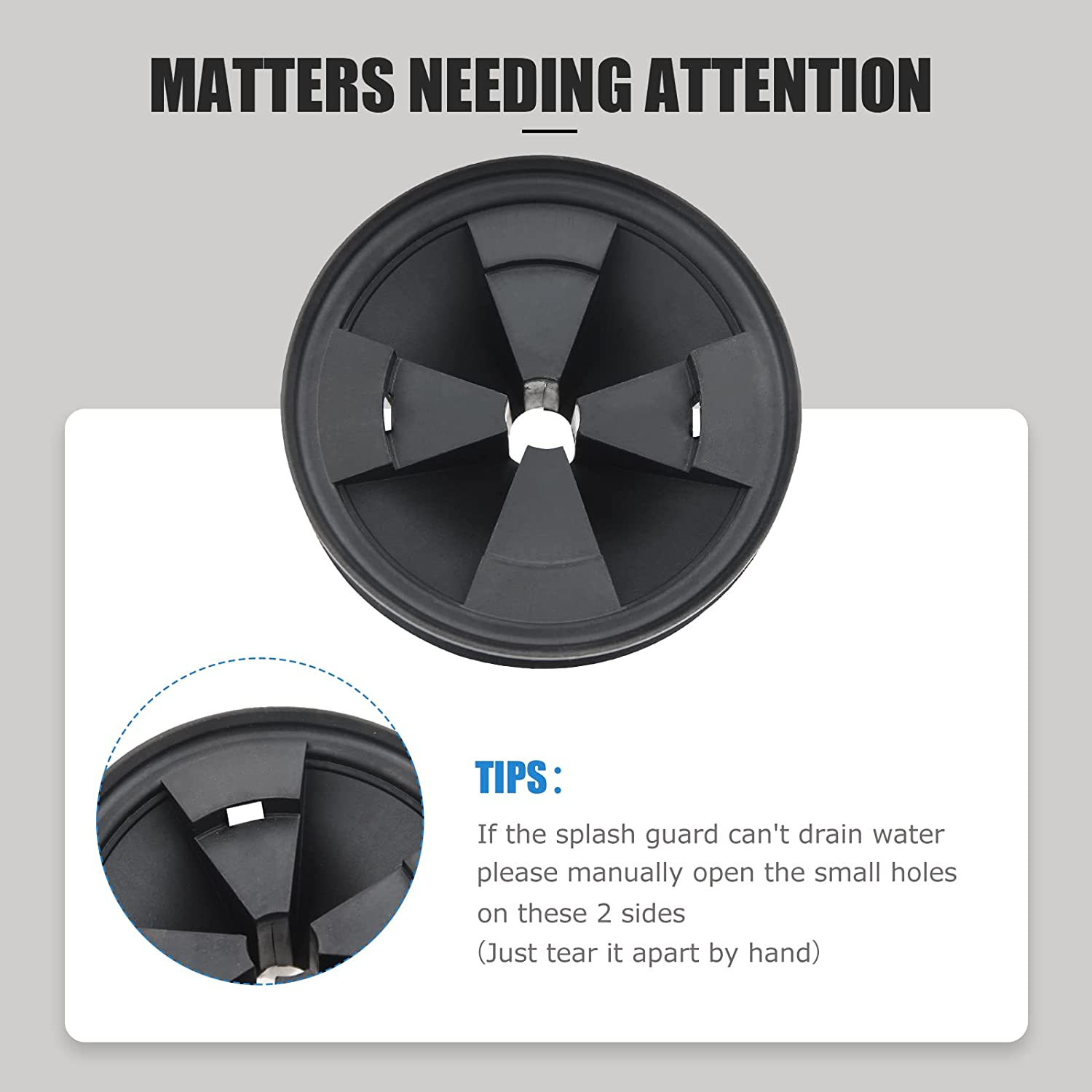 Garbage Disposal Splash Guards, 3 3/8" EPDM Rubber Drain Insert for ...