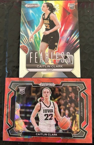 2024 Panini Prizm Draft Picks Caitlin Clark RC Prizm Fearless Red ...
