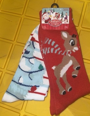 RUDOLPH CHRISTMAS MENS Crew Socks 2 Pack NEW | eBay