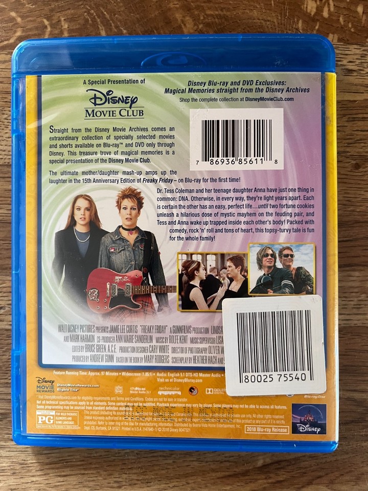 Freaky Friday 15th Anniversary Edition Blu-ray Disney Exclusive /READ ...