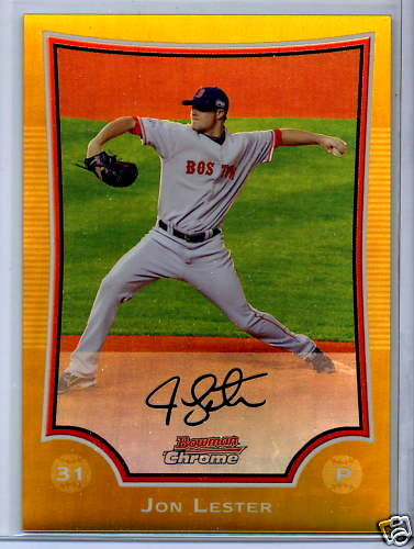 Jon Lester 2009 Bowman Chrome Gold Autographed Refractor Card # /50 | eBay