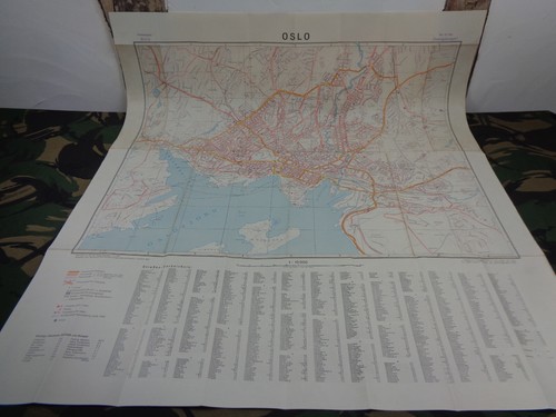 WW2 "RESTRICTED" GERMAN MILITARY STREET MAP of "OSLO" (NORWEGIAN ...