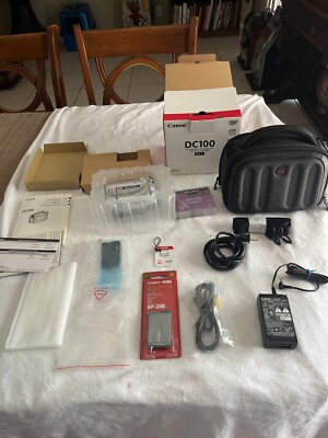 Canon DC100 DVD Camcorder 25x Optical Zoom w/ Extras Untested Estate ...