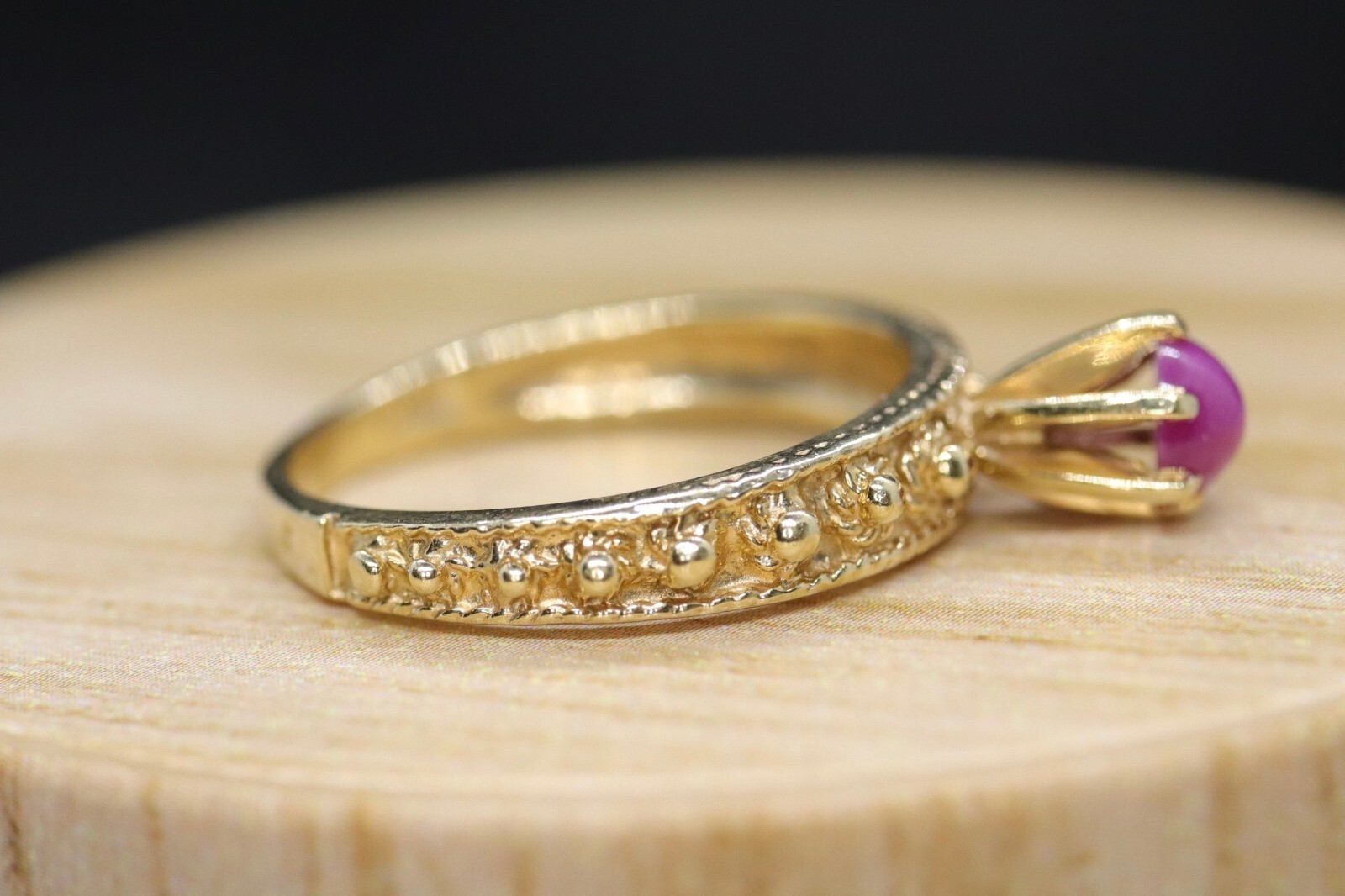 Linde RED PINK STAR Ruby Solitaire ring. 10k Yellow gold. | eBay