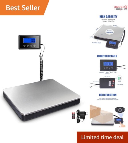 Shipping Scale Stainless Steel 360lb Digital Hold Tare Postal Packages Luggage | eBay