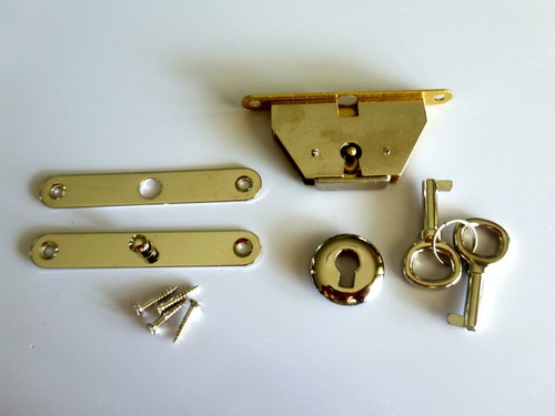 Jewellery wooden box lock, small jewelry full mortise lock key set ...