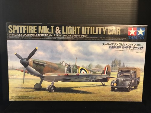 TAMIYA 25211 SPITFIRE Mk.I & LIGHT UTILITY CAR MODEL KIT-NIB-1/48 SCALE ...