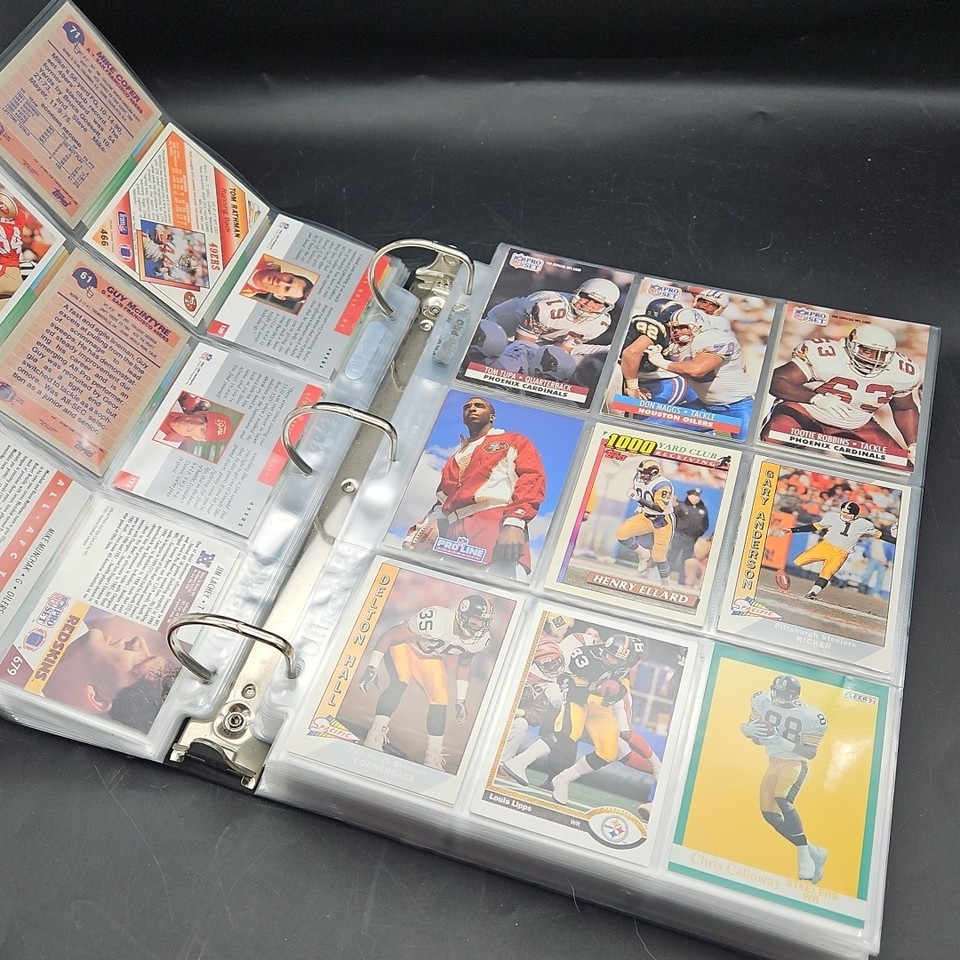 Binder Filled With Vintage Football Cards NFL 550+ Cards 1990s | eBay
