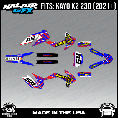 Graphics Kit for Kayo K2 230 (2021+) Pulse Series - Red | eBay